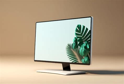 Premium Photo 3d Minimal Desktop With Blank Screen Mockup 3d Illustration