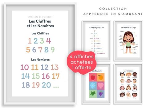 Affiche Apprendre Les Chiffres Et Les Nombres Cartes D Apprentissage