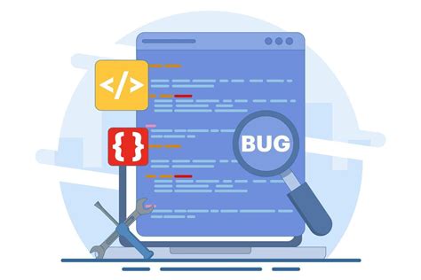 Bug Report Concept Bug Magnifier On Data Software Campaign Computer Bug Detection Bug Error