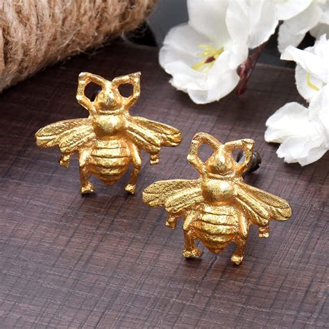 Gold Knobs Bee Knobs Bumble Bee Cabinet Knobs Gold Dresser Knobs Gold Drawer Pulls