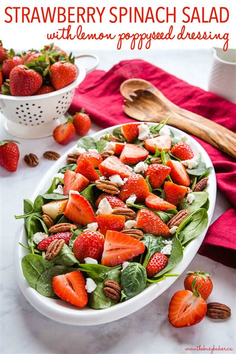 Strawberry Spinach Salad W Poppy Seed Dressing The Busy Baker