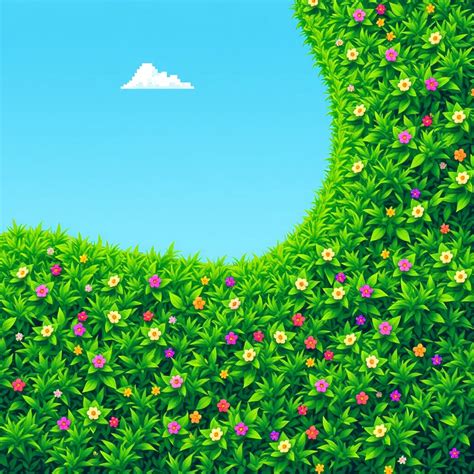 Dive Into A Pixel Paradise Vibrant Green Grass Field