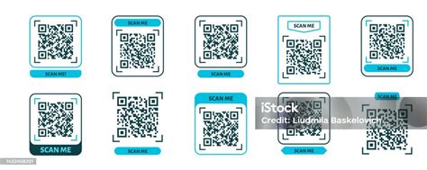 Qr 코드 디자인을 스캔하십시오 지불을위한 Qr 코드 스캔 버튼이있는 텍스트 전송 벡터 일러스트 레이 션 Qr코드에 대한 스톡