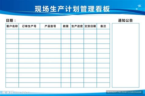 现场生产计划管理看板设计图展板模板广告设计设计图库昵享网nipiccn