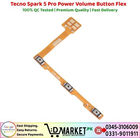 Tecno Spark 5 Pro Power Volume Button Flex Price In Pakistan Fast Secure