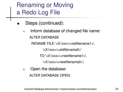 Oracle9i Database Administrator Implementation And Administration
