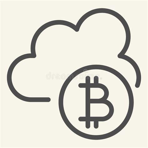 Bitcoin Mining Cart Line Icon Crypto Carriage Vector Illustration Isolated On White Bitcoin