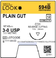 Suture Plain Gut C 31 Needle 3 0 Box Of 12 Benco Dental