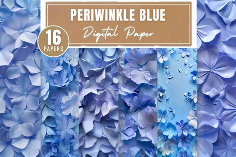 Cute Periwinkle Blue Digital Paper Bundl Graphic By Delartcreation