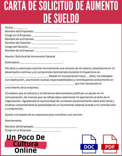 Carta De Aumento De Sueldo Descarga Modelo Word Curriculum