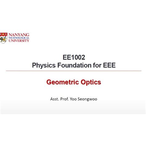 EE1002 Physics Foundation For EEE NTU EEE Notes Quiz Past Year Paper