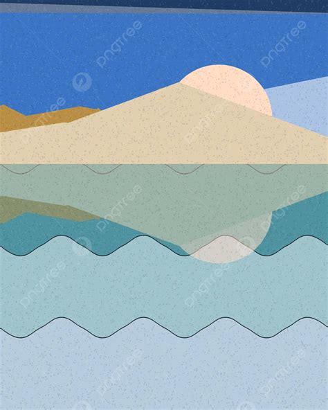 Geometric Landscape Silhouette Generative Art Poster Illustration