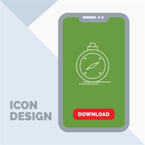 Compass Direction Navigation Gps Location Line Icon In Mobile For