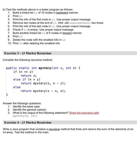 Solved Exercise 1 4 Marks Singly LinkedList What Is The Chegg