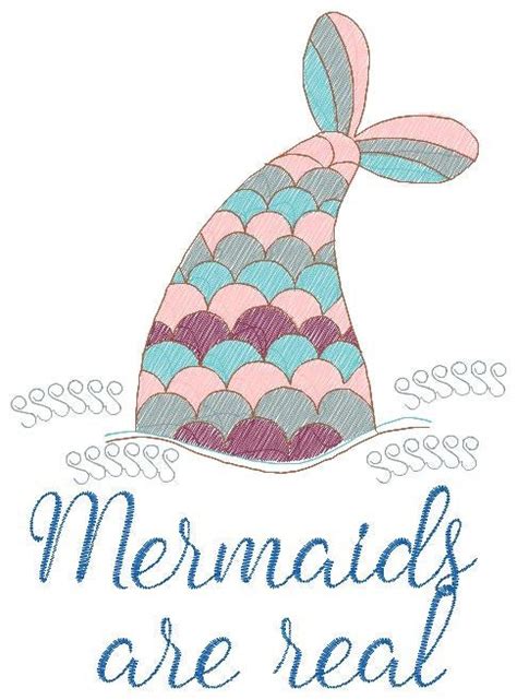 Mermaids Are Real Embroidery Designs Mermaid Embroidery Design Machi