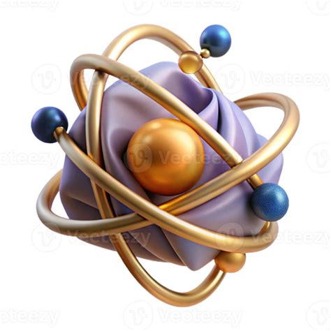 Stunning Modern Stylized Atom Model Illustration Cutout For Physics