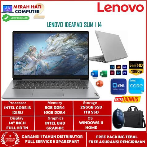 Jual Laptop Murah Lenovo Ideapad Slim I Intel I U Ram Gb Tb Ssd Inch Fhd Uhd