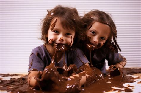 Premium Photo Making A Mess With Chocolate