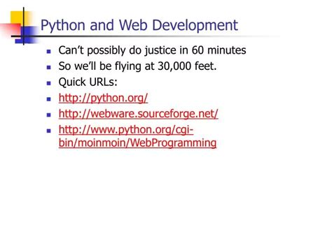 PPT Python And Web Development PowerPoint Presentation Free Download ID