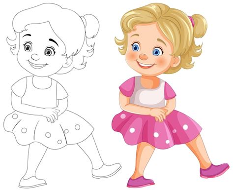 Illustrazione Colorata Di Una Ragazza Dei Cartoni Animati Vettore Gratis