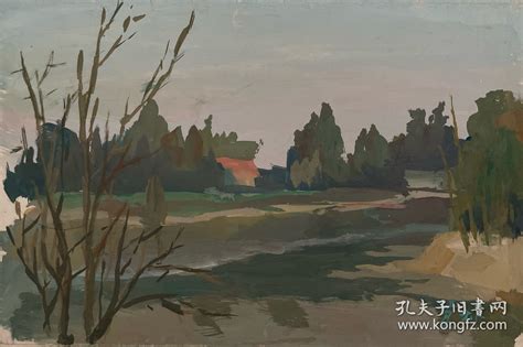 【图】043001 八十年代老水粉画，尺寸：28x20cm 画心：20x14cm拍品信息网上拍卖拍卖图片拍卖网拍卖网站