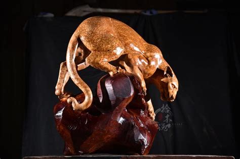 拾木說福州木雕作品豹子居高臨下杉木瘤材質 每日頭條