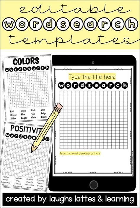 Editable WORD SEARCH Templates Google Slides Vocabulary Spelling