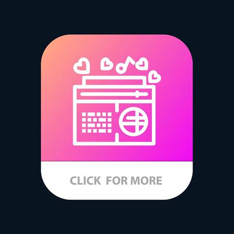 Radio Music Fm Speaker Songs Mobile App Button Android And Ios Line Version 19123650 Vector Art