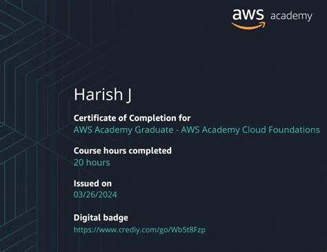 Harish J On Linkedin Aws Cloudfoundations Certification