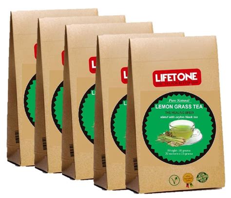Pure Lemongrass Tea 100 Teabags Pack Of 5 Whole Tropical Tea
