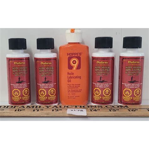 Lot Of 5 Outers Nitro Solvent Bore Cleaners And Hoppes Lubricating Oil