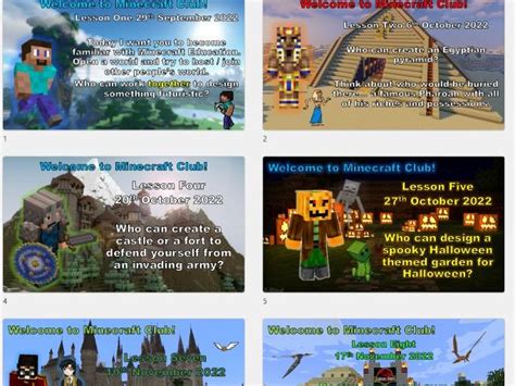 Minecraft Club Extra Curricular Activity Group Of Lessons And Ideas On