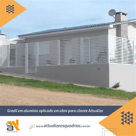 Gradil em alumínio aplicado em obra para cliente Attualize Attualize
