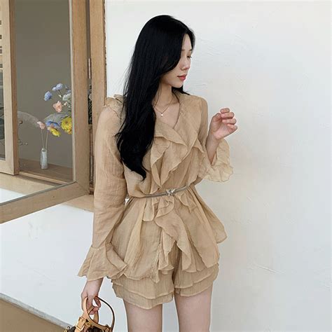 인기폭발🔥 나비 벨트 세트 투피스 셋업 가을 간절기 프릴블라우스 가디건 크롭블라우스 반바지 숏팬츠 나일론 린넨 5부 가을블라우스 하객룩 하객원피스 프릴원피스 캉캉