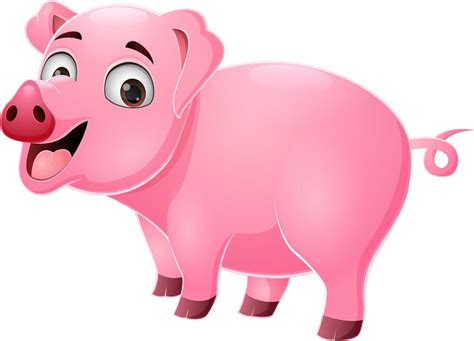 Cute Pig Cartoon On White Background 13488840 Vector Art At Vecteezy