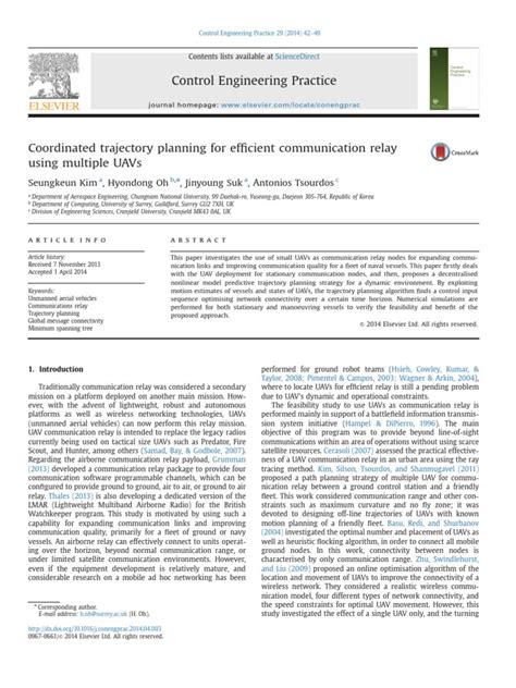 2014 coordinated trajectory planning for efficient communication relay