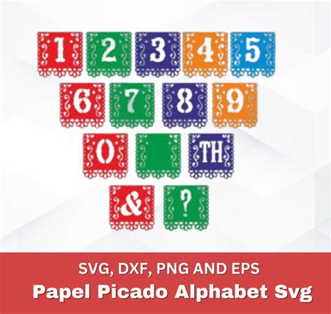 Papel Picado Font Svg Png And Pdf Files 300dpi High Quality