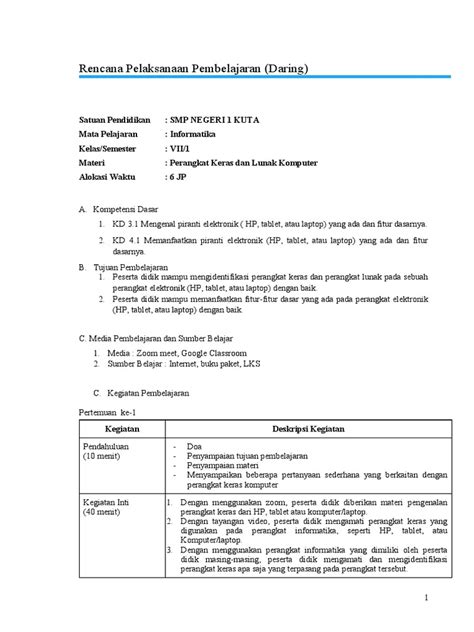 Rpp Informatika Kelas 7 Pdf