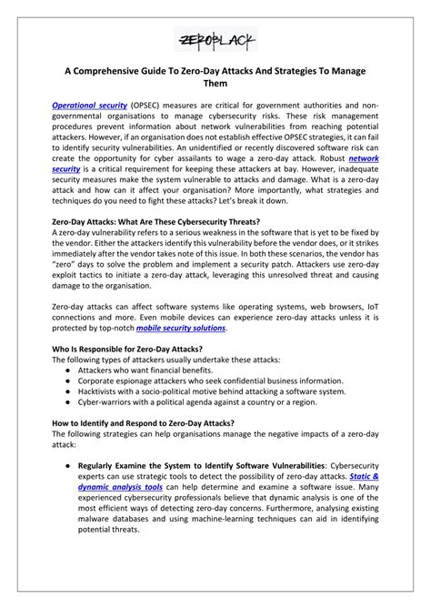 Ppt A Comprehensive Guide To Zero Day Attacks And Strategies To Manage Them Powerpoint
