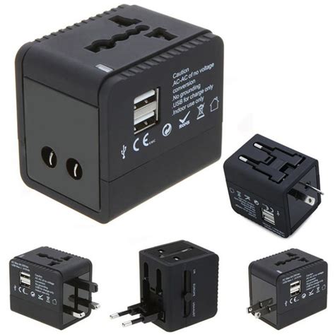Jual Sambungan Charger Universal Travel Adapter Dual USB Port Colokan Listrik Adapter Charger