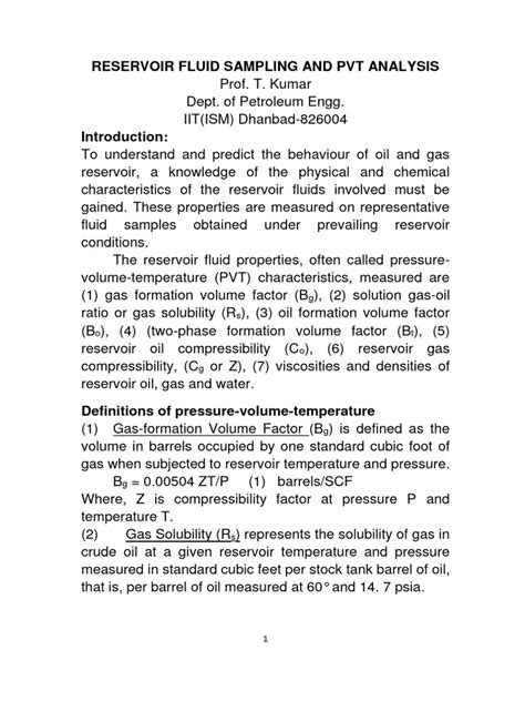4d Reservoir Fluid Sampling And Pvt Analysis And Rs Correlations