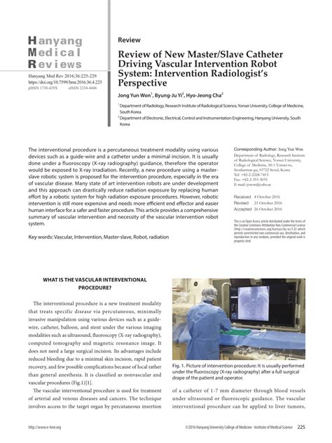 Pdf Review Of New Master Slave Catheter Driving Vascular Intervention