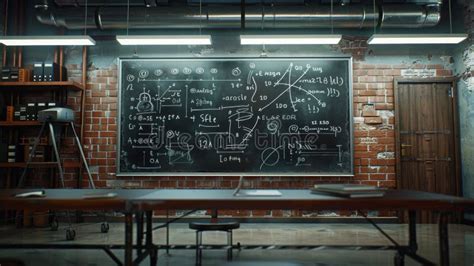 Modern Classroom With Blackboard And Industrial Design Generative Ai
