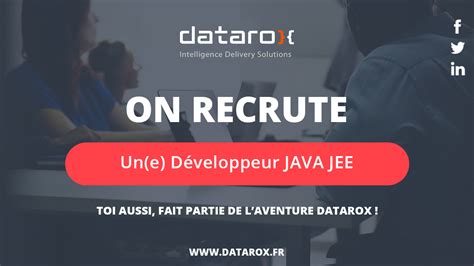 Datarox Développeur Javajee Avec Plus De 3 Ans Dexpériences