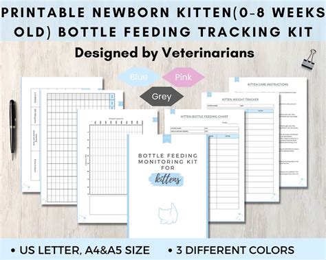 Kitten Bottle Feeding Tracker Newborn Cat Care Monitoring Etsy