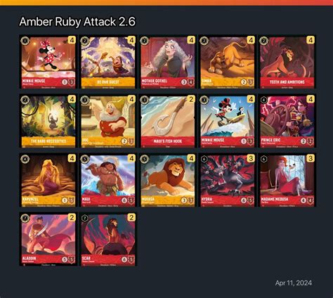 Amber Ruby Attack 2 6 Lorcana Deck Disney Lorcana