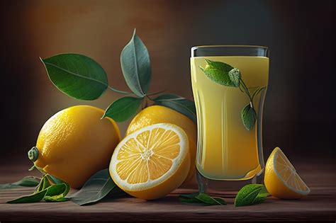 Premium Photo Lemon Juice And Lemonade Ai Generated