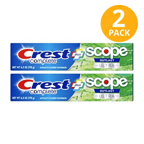 Crest Complete Scope Outlast Ultra Crema Dental 63 Oz Pack De 2