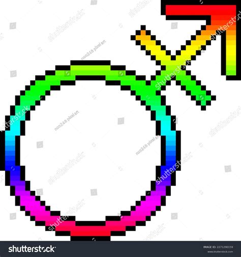 Pixel Art Rainbow Gender Symbol Stock Vector Royalty Free 2271290159