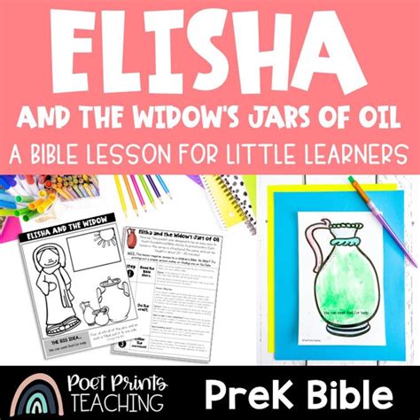 Elisha And The Widow Preschool Bible Lesson Printable Activities For